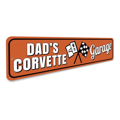 Dads Corvtte Garage Sign Lizton Sign Shop