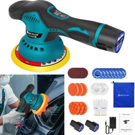 150mm Poliermaschine Akku Auto Polierer Maschine Schleifmaschine Und 2x Batterie