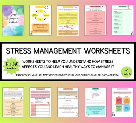 Stress Management Worksheets Stress Relief Printables Burnout