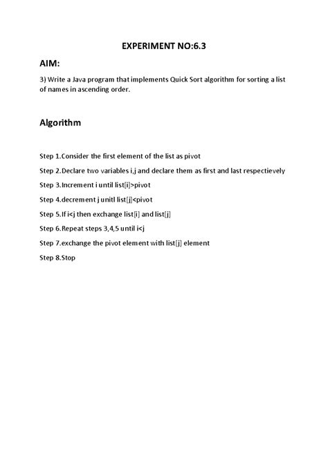 Java Cycle 6 New Good Experiment No6 Aim 3 Write A Java Program