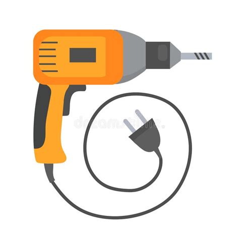 Electric Drill Icon Clipart Logtotype Isolated Vector Illustration