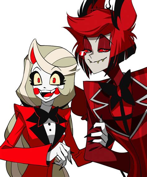 Safebooru 1boy 1girl Alastor Hazbin Hotel Arm Grab Black Hair