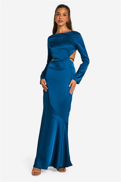 Satin Tie Back Maxi Dress Boohoo Uk