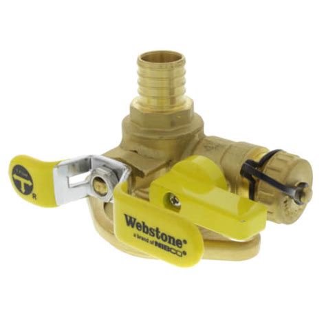 H 11414whv Webstone H 11414whv 1 Pex Crimp Isolator Ball Valve W Multi Function Drain