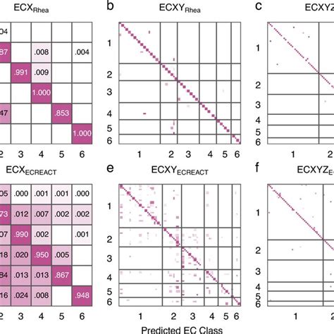 Confusion Matrices For Reaction Based Enzyme Classification A D Download Scientific Diagram