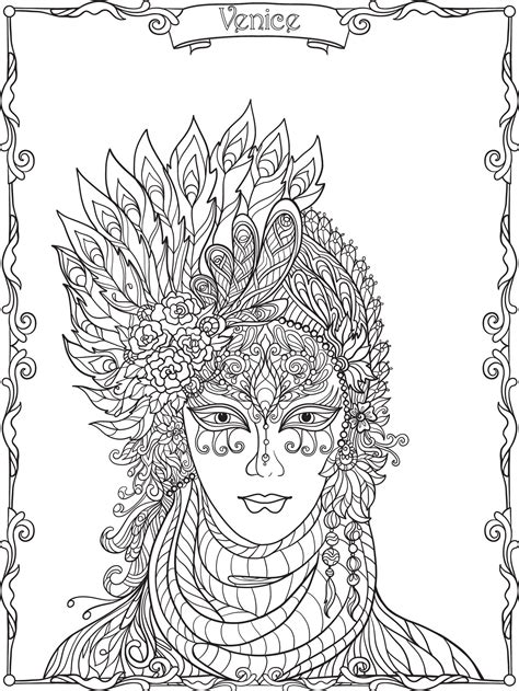 M Scara De Carnaval Veneciana Con Plumas P Ginas De Carnaval Para Imprimir