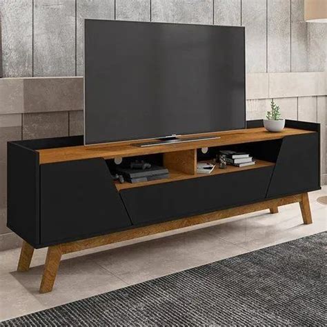 Rack Para Tv Até 70 Polegadas Florença 2 Portas 1 Gaveta Preto Fosconature Bechara Racks E