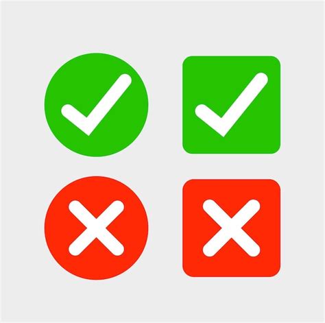 Premium Vector Check And Cross Mark Button In Flat Icon