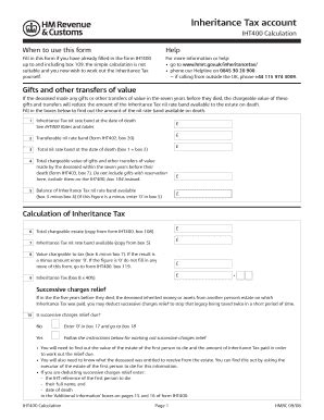 Iht Calculation Fill And Sign Printable Template Online