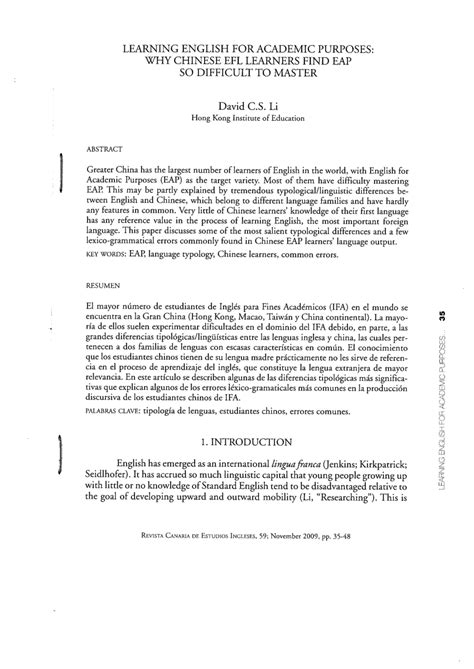 Pdf Why Chinese Efl Learners Find Eap So Difficult To Master