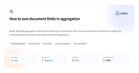 How To Sum Document Fields In Aggregation Labex