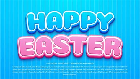 Premium Vector Happy Easter Editable Text Effect