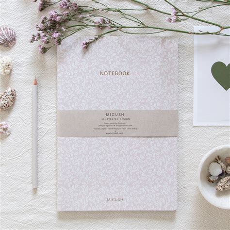 Stitched Notebook Spring Retro Flowers Micush