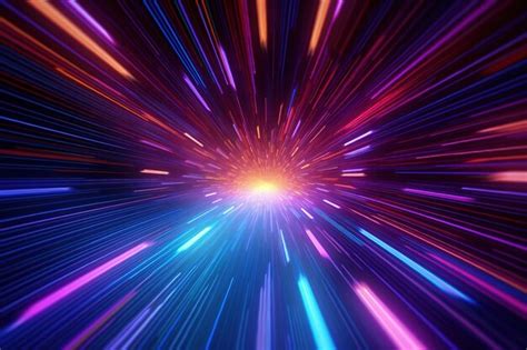 Premium Ai Image Abstract Long Exposure Dynamic Speed Light Trails Background