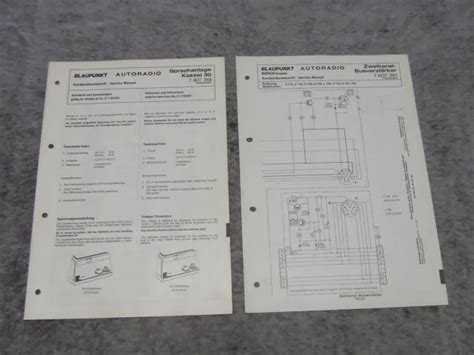 SCHALTPLAN SERVICE MANUAL für Autoverst Blaupunkt Kassel 30 und