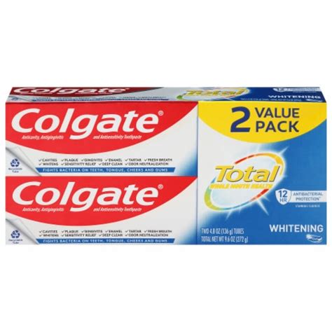 Colgate Total Whitening Toothpaste Value Pack 2 Ct 48 Oz Kroger