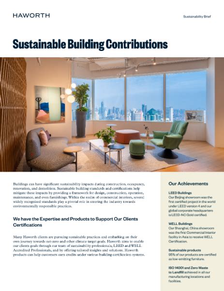 Sustainable Building Contributions Sustainability Brief Details