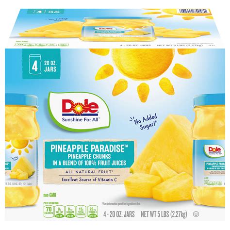 Dole Pineapple Chunks 20 Oz 4 Ct