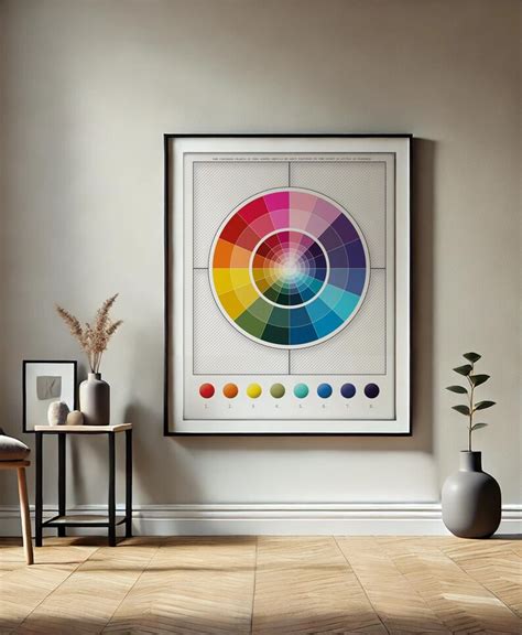 Educational Color Wheel Poster Design Wall Decor Color Circle Modern