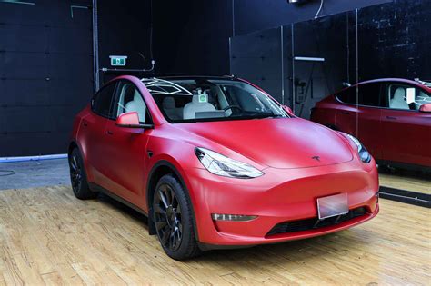 Tesla Model Y Satin Red Artofit