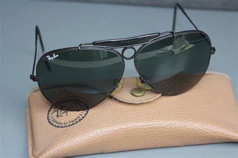 Vintage Ray Ban Aviator Black Frame Black Lens Sunglasses