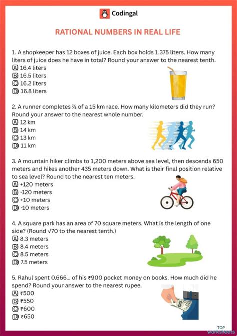 M G06m04l12 Wc02 Rational Numbers In Real Life 2 Interactive Worksheet Topworksheets