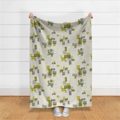 Atomic Patchwork Lime Olive Fabric Spoonflower