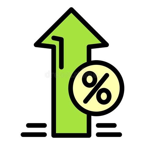Percent Up Vector Icon Rate Increase Illustration Stock Vector