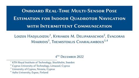 Themistoklis Charalambous On Linkedin Onboard Real Time Pose Estimation For Indoor Quadrotor