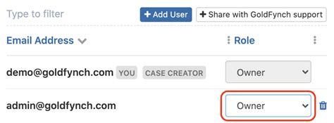 how do i transfer my goldfynch case s billing to a different goldfynch