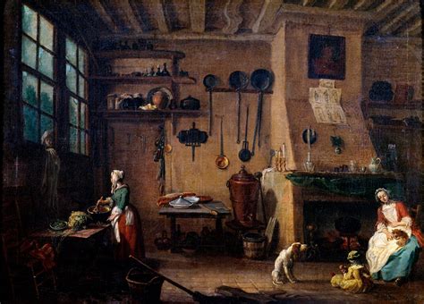 Kitchen Interior In The 18th Century