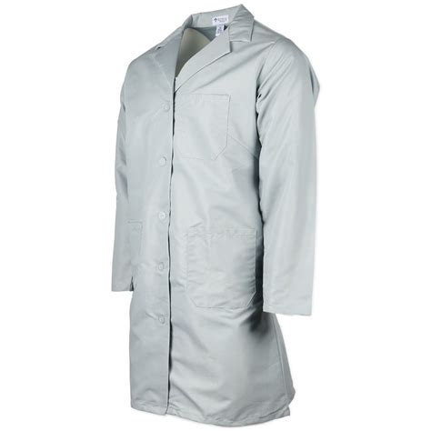 Womens Classic Staff Length Lab Coat Gray Size 12