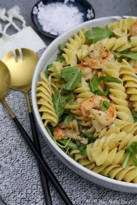 Shrimp Fusilli With Arugula Man Meets Oven