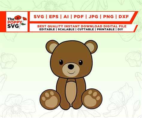 Teddy Bear Svg Brown Bear Svg Circut Cut Files Silhouette Etsy Australia