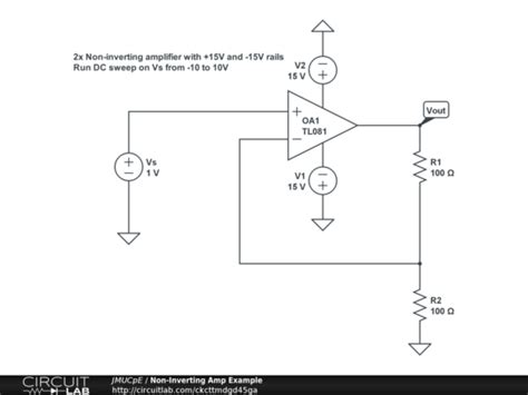 Non Inverting Amp Example Circuitlab
