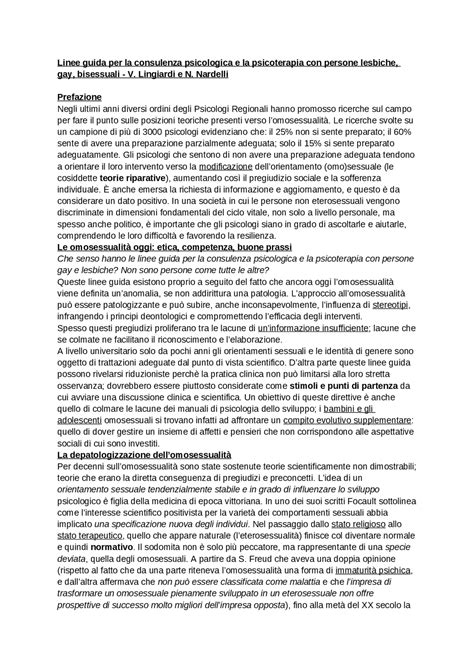 Linee Guida Per Consulenza Con Persone Lgbt Docsity