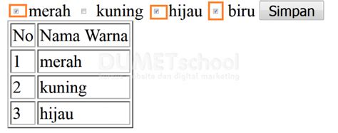 cara membuat input checkbox menggunakan codeigniter dan mysql kursus web programming