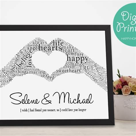 Anniversary Word Cloud Wall Art Etsy