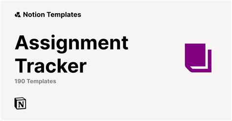 Free Assignment Tracker Templates From Notion Notion Marketplace