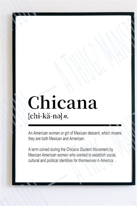 Chicana Definition Art Print Mexican American Woman Digital Download