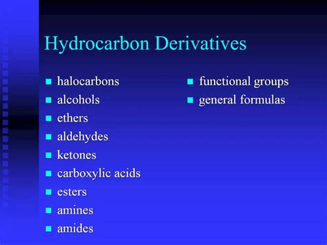 Ppt Hydrocarbon Derivatives Powerpoint Presentation Free Download Id 1266301