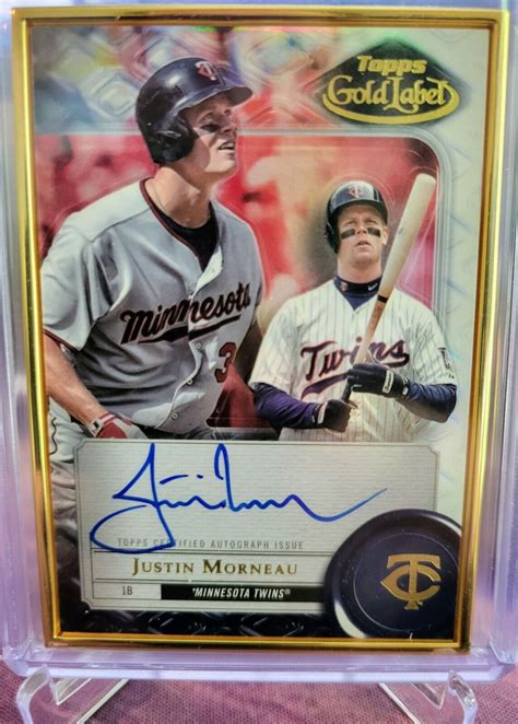 2022 Topps Gold Label Framed Autographs Gold Fa Jmo Justin Morneau