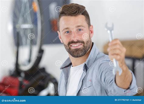 Happy Man Showing Spanner Stock Image Image Of House 277792161