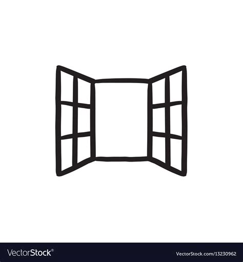 Open Windows Sketch Icon Royalty Free Vector Image