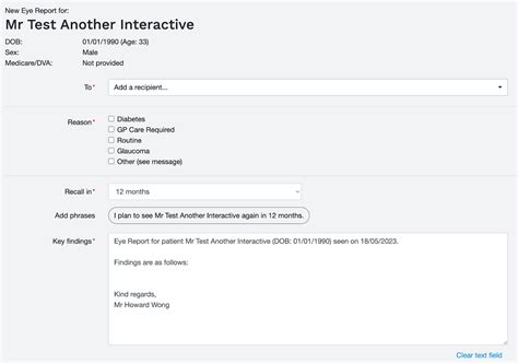Creating A New Eye Report Oculo