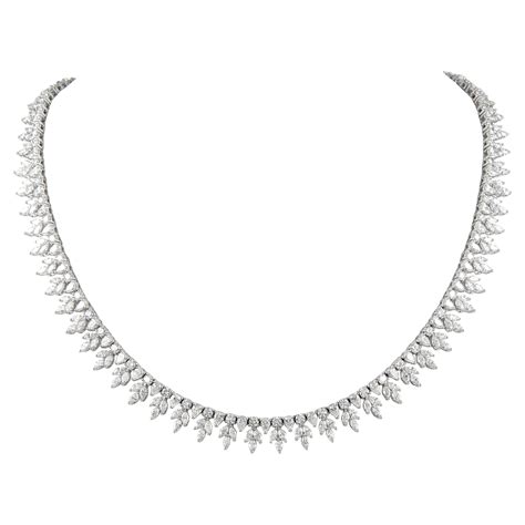 Alexander 33 65ct Marques Pear And Round Cut Diamond Necklace 18k