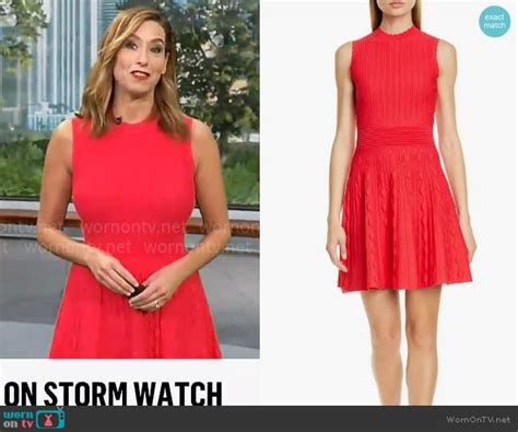 Stephanie Abrahmss Red Sleeveless Knit Dress On Cbs Mornings