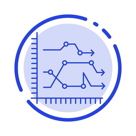 Analytics Business Chart Diagram Graph Trends Blue Dotted Line Line Icon Vector Art At