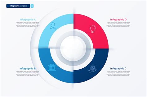 Premium Vector Four Option Cycle Infographic Chart Vector Illustration