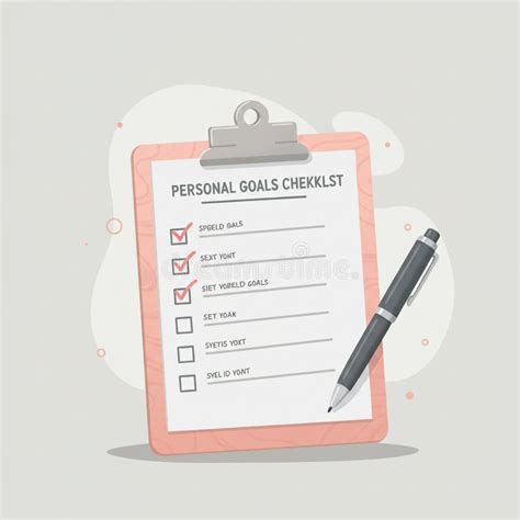 Illustration Of A Clipboard With A Humorous Personal Goals Checklist